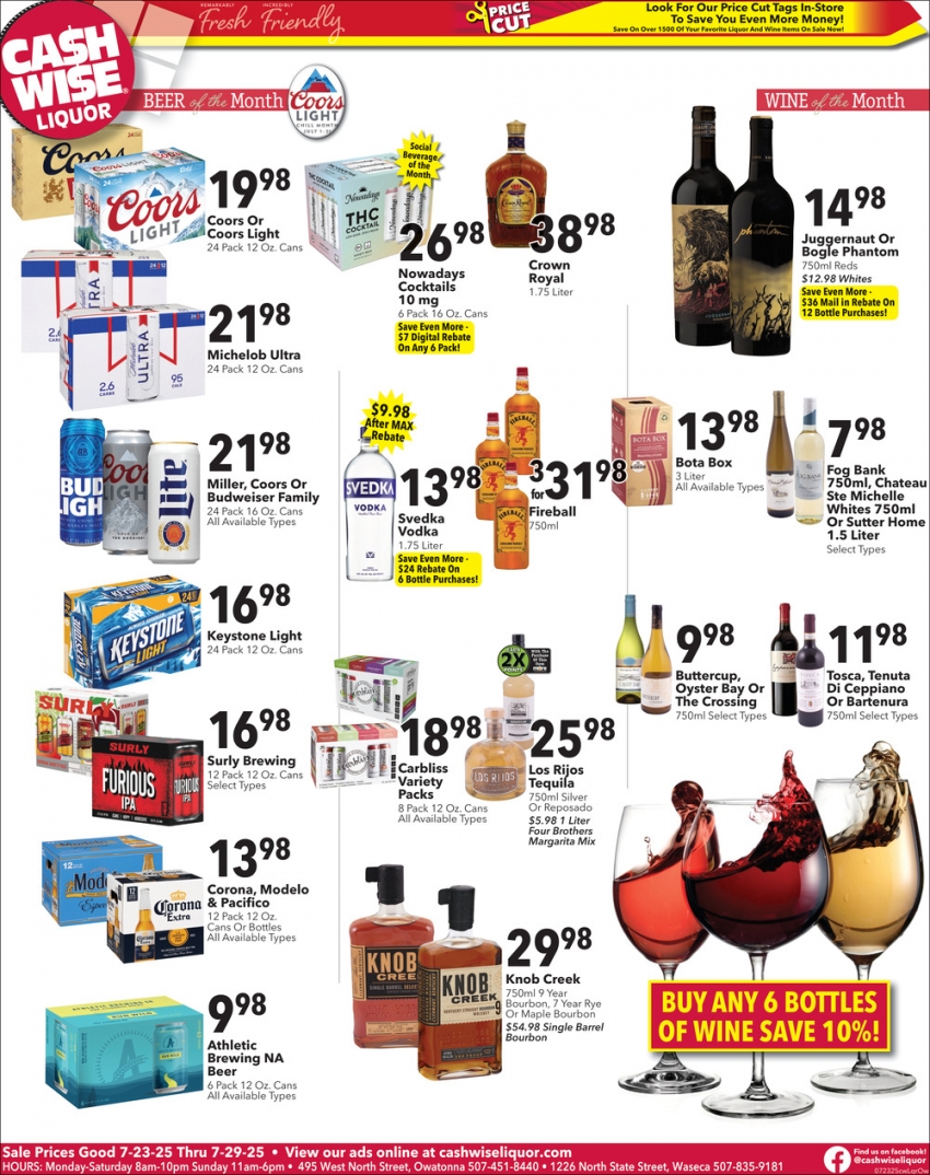 Price Cut, Cash Wise Liquor - Owatonna, Waseca, Waseca, MN